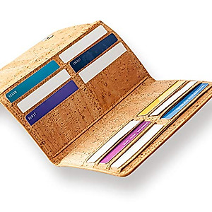 Corkor Cork Slim Long Wallet – Women’s Clutch - RFID Blocking - Vegan Leather – Cruelty Free – Eco Friendly - Black