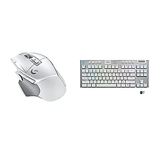 Logitech G502 X Lightspeed Wireless Mouse - White + Logitech G915 TKL Tenkeyless Lightspeed RGB Mechanical Gaming Keyboard - White Tactile