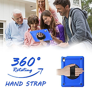 TSQQST iPad Case 10th Generation 10.9 Inch 2022 for Kids Boys | iPad 10th Gen Case with Screen Protector Penci Holder Stand Hand Strap | Full Body Drop Proof Case Cover for iPad 10 Generation | Blue