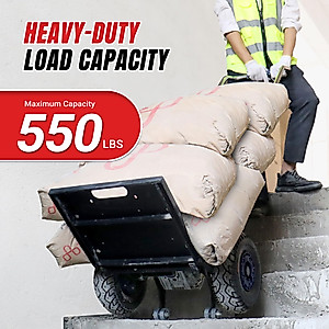 XSTO Heavy Duty Stair Climbing Hand Trucks 550lbs Capacity, Electric Dolly with Back Board Powered Stair Climbing Cart 480W Carbon Steel Frame, Adjustable Handle Stair Climber Trolley(ZW4250)