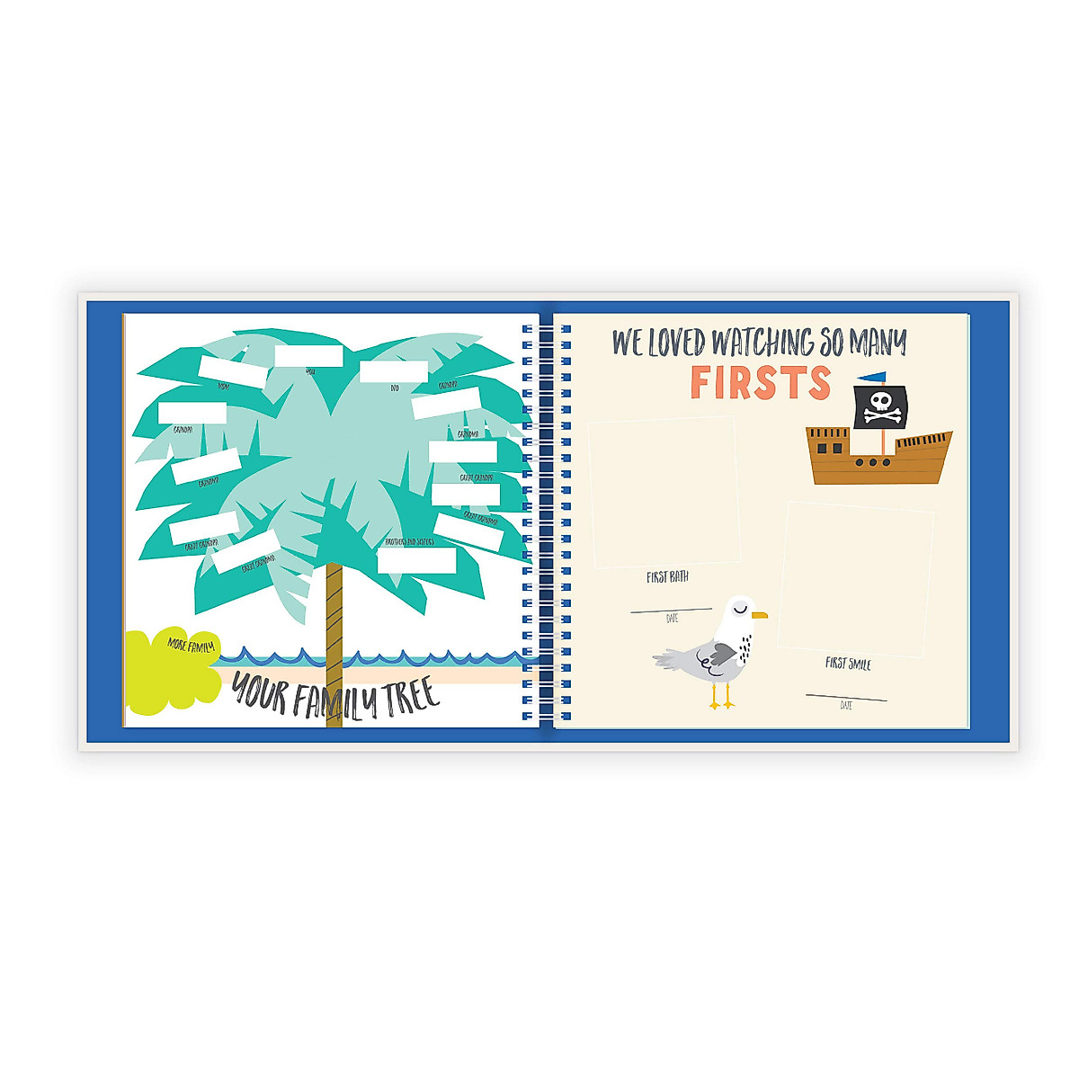 Lucy Darling Baby Memory Book, Themed Baby First Year Book, First 5 Years Journal & Photo Album for Baby Boy/Girl, Keepsake Books, Gender Neutral Memories & Milestone Book, Mom Gift - Little Captain