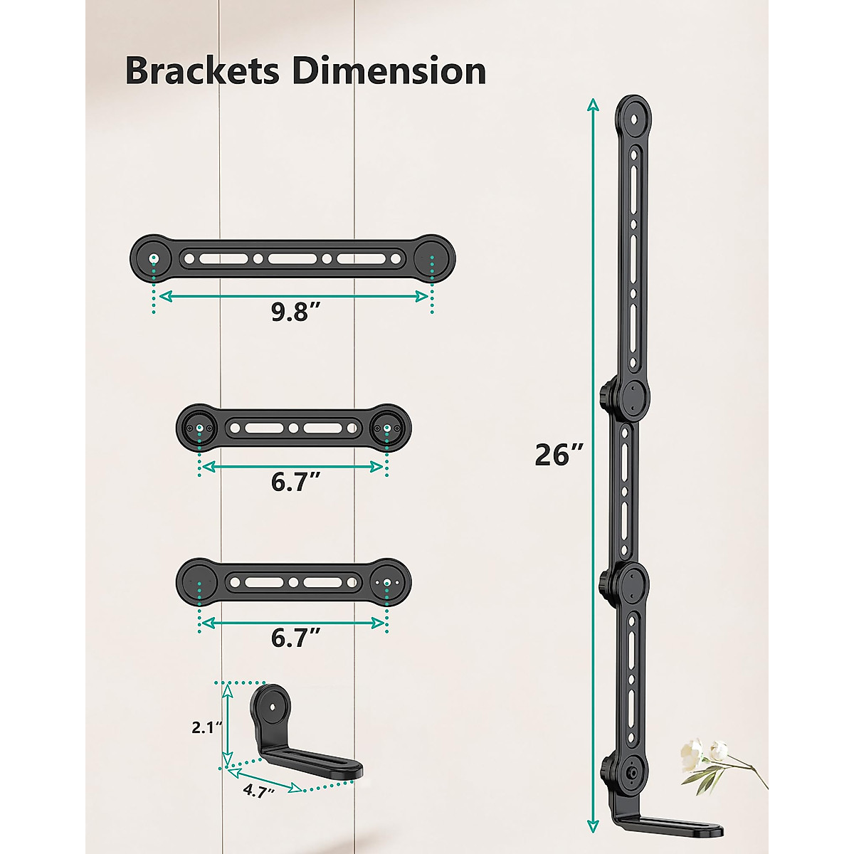 WALI Universal Sound Bar Mount - Compatible with Samsung, Sony, Vizio, Bose, LG, and Roku Sound Bars, Fits Most 23-90 Inch TVs, Adjustable Angle, Supports 33 lbs, Easy Installation, Black