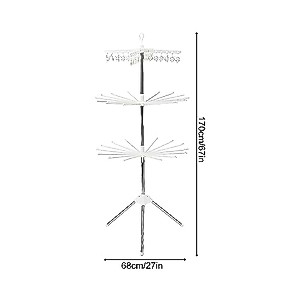 Clothes Drying Rack, Stainless Steel Foldable Drying Rack, Adjustable Laundry Handle Indoor Outdoor Laundry Drying Rack for Towels, Socks, Underwear, Shirts, Shorts, Bibs, Nappies, Kids Clothes