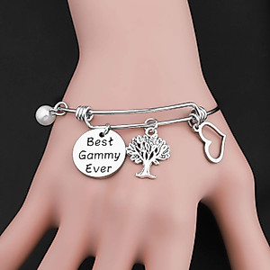 Lywjyb Birdgot Best Gammy Ever Gift Best Gammy Ever Bracelet Gift Best Gammy Ever Funny Mother's Day Gift Best Gammy Ever Christmas Gift (Gammy br)