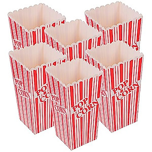 RORPOIR 6pcs Popcorn Popcorn Bucket Microwave Popcorn Disposable Food Containers Disposable Containers Paper Popcorn Boxes Disposable Popcorn Bags Movie Popcorn Box Popcorn Box for Movie