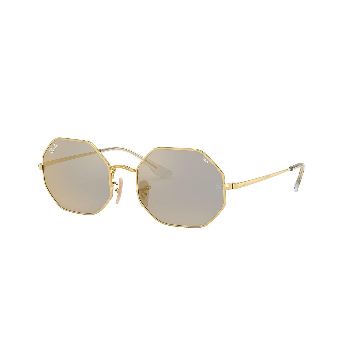 Ray-Ban Rb1972 Octagon Evolve Polarized Sunglasses, Gold/Photochromic Dark Grey Mirrored Gold, 54 mm