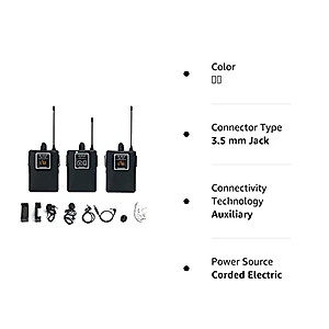 Wireless Lavalier Lapel Microphone System/Headset Mic/Interview Mic，for iPhone, Android Smartphones, PA Speaker, Teaching, DSLR Camera and Tablets (164 Ft Range)