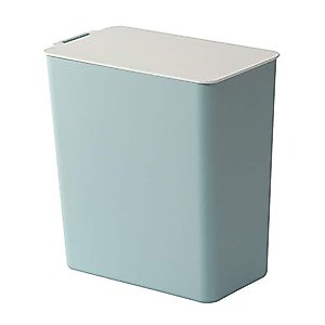 Gnc33Ouhen Mini Solid Color Desktop Dustbin Trash Can Kitchen Worktop Rubbish Holder Bin for Bathrooms, Powder Rooms, Kitchens, Home Offices Blue
