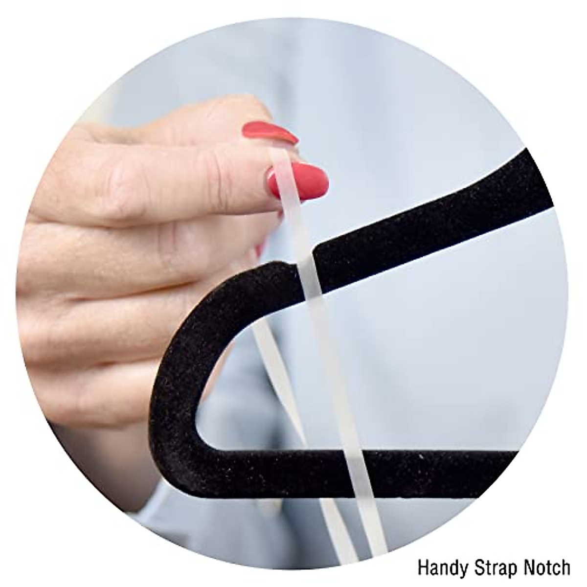 Kids Velvet Hangers, Sturdy and Space Saving Hangers. Black. 50 Pack