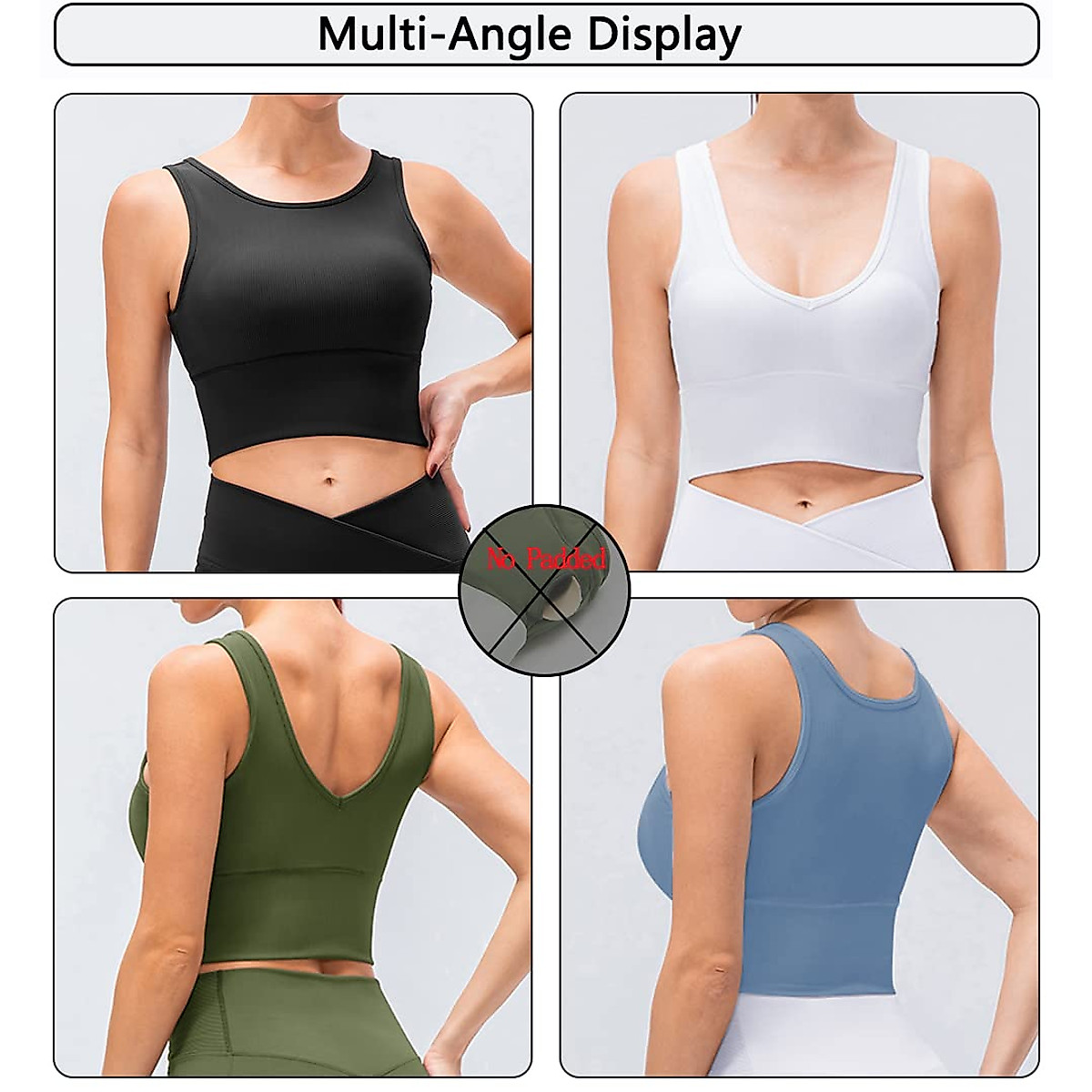 Workout Crop Tank Tops for Women Solid Comfort Sleeveless Shirts for Casual Sports Fitness Yoga Reversible Ribbed Tops White XXL