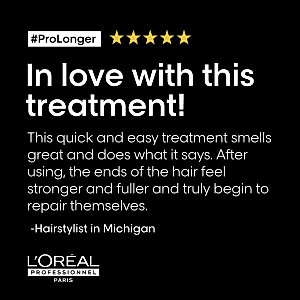 L'Oreal Professionnel Pro Longer Concentrate Treatment - For Thinned Hair, Fills and Visibly Reduces Split Ends, Provides Thicker Hair and Shine
