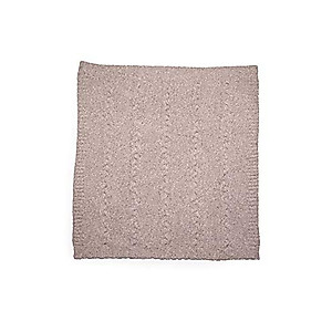 Barefoot Dreams CozyChic Heathered Cable Baby Blanket, Receiving Blanket, Newborn Fuzzy Blanket Toddler Infant Unisex Throw-30”x32”, Dove Gray