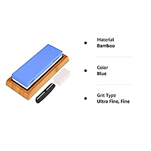 Aovemt Knife Sharpening Stone, Premium Knife Sharpening Kit, 2 Side Grit 1000/6000 Whetstone, Wet Stone, Nonslip Base, Angle Guide and Flattening Stone