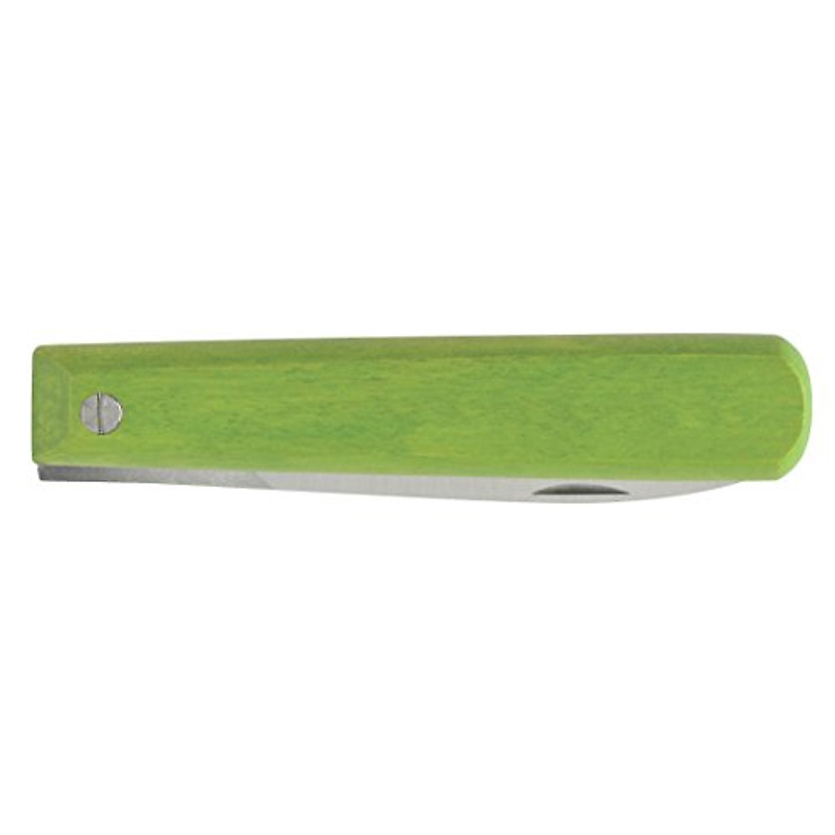 Nogent Le Pocket Folding Paring Kitchen Knife, Made in France, Straight Edge, Hardwood Handle, Lime Green, 3.15-Inch Carbon Steel Blade