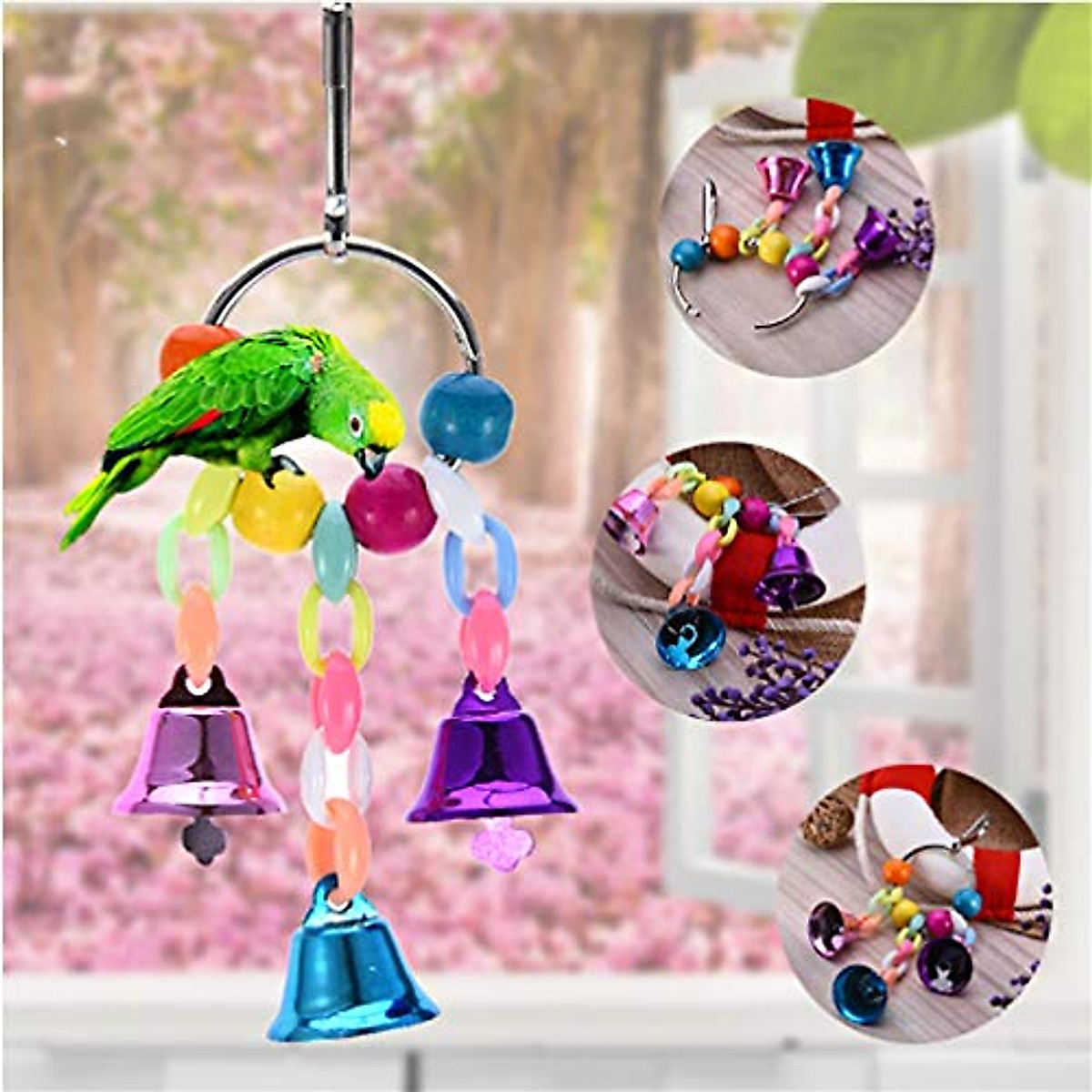 LoveAloe Bird Toy Parrot Cage Hanging Chew Toy with Bell Swing Toys