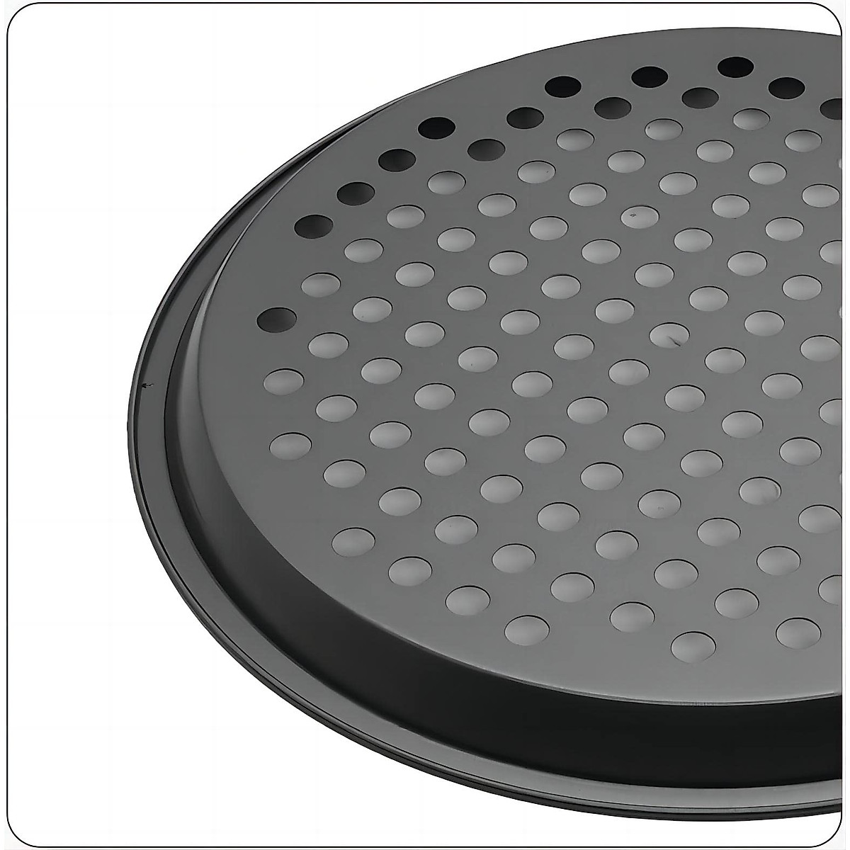 Bamboo's Grocery LoKii Round Pizza Pans Set, Baking Steel Pizza Pan for Oven, Nonstick Pizza Oven Tray, Grill Pizza Plates, 12.6 Inches, 2 Pack