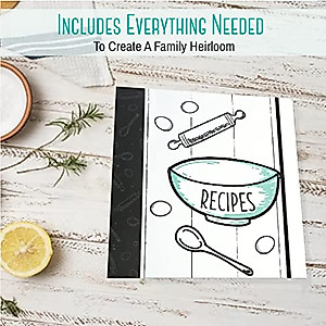 OUTSHINE Recipe Book Binder Set|Farmhouse Recipe Binder 8.5x11 3 Ring Kit with Cards and Dividers|Make Your Own Recipe Book Binder| Blank Recipe Book Organizer|Recipe Book To Write In Your Own Recipes