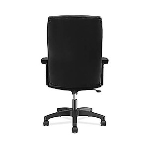 HON Leather Executive Chair - High-Back Computer Chair for Office Desk, Black (VL151)