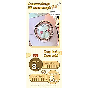 Stainless Steel Water Bottles for School BPA Free Insulated Water Bottle with Straw And Lid (Pink)