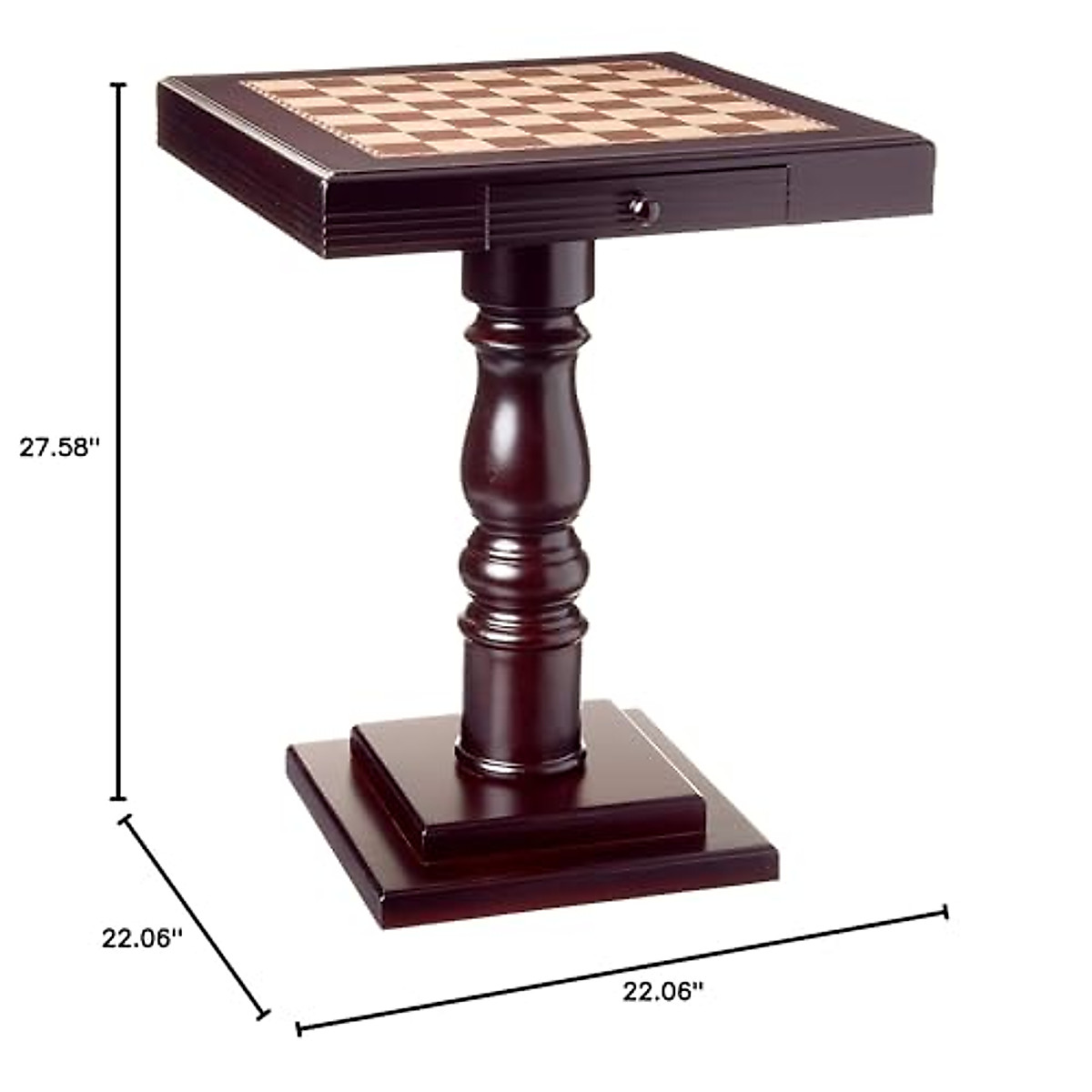 Frenchi Furniture Table, 27.58 in x 22.06 in x 22.06 in, Mahogany