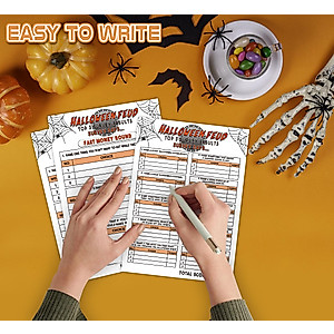Halloween Friendly Feud Game, Family Game Night, Halloween Quiz, Halloween Trivia Adult Games, Halloween Party Game for Family Activity - 30 Halloween Feud Cards and 3 Fast Money Round Cards (02)