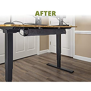 Uprite Ergo Mesh Cable Manager, Ergonomic Cord Organizer for Height Adjustable Desks (Black)