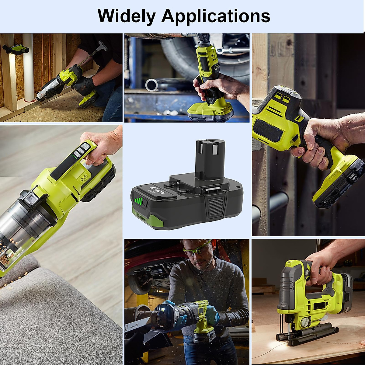 2 Pack 3.0Ah Lithium-ion Replacement Batteries Compatible with Ryobi 18V ONE+ Battery Max P102 P108 P103 P105 P107 P109 P104 Power Cordless Tools