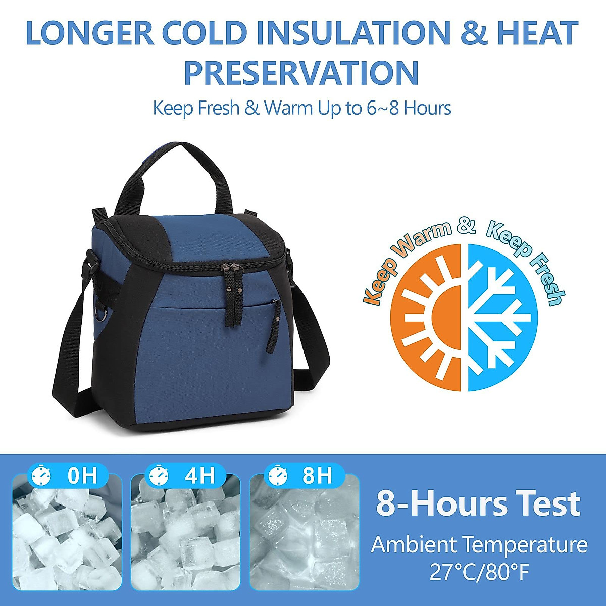 AIRBUYW Lunch Cooler bag, 12 Can Insulated Heat Sealed PEVA Lining Reusable Cooler For Men Women Work Adult