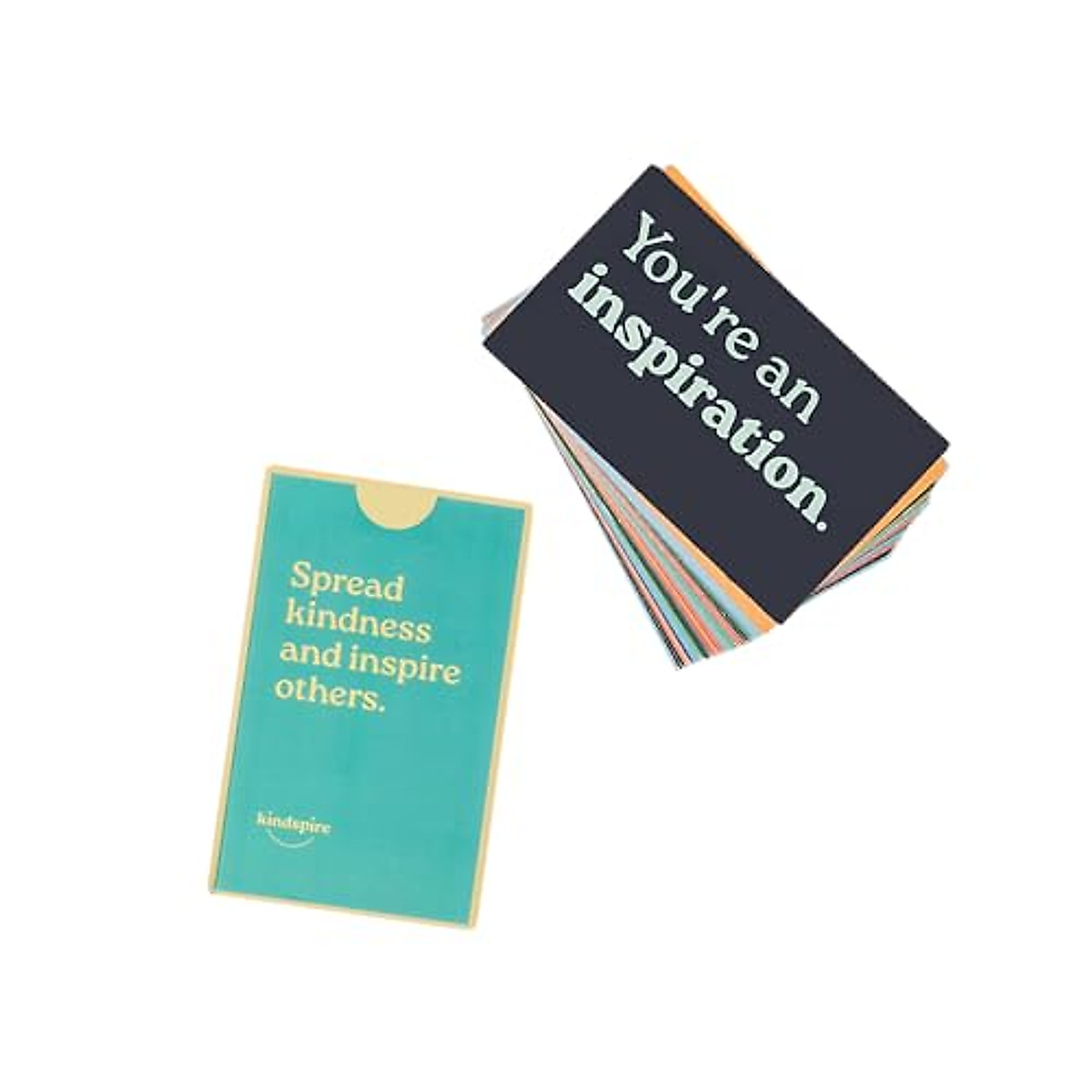 Kindspire Motivational Cards - 30 Acts of Kindness Cards (3.5" x 2.11") to Encourage Others. Minimal Inspirational and Appreciation Cards for Strangers, Friends, Coworkers, Children, with Option to