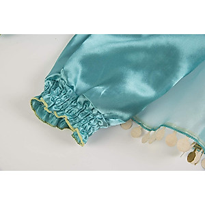 KuKiee Girls Princess Costume Halloween Cosplay Party Dress Up (5-6/120, Blue with Accessories)