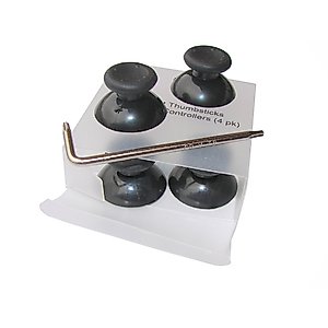 GGG0024 Black Xbox 360 Replacement Thumbsticks (4 Pack) Plus Torx T8 Security Screwdriver L Key Replace Your Controller Joystick