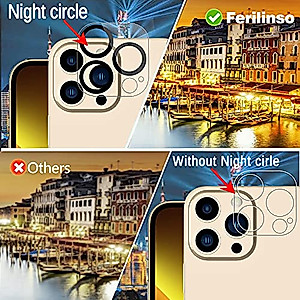 Ferilinso Designed for iPhone 13 Pro Max Camera Lens Protector, Designed for iPhone 13 Pro Camera Lens Protector, 3 Pack 9H Tempered Glass, Night Shooting Mode, Case Friendly, High Definition