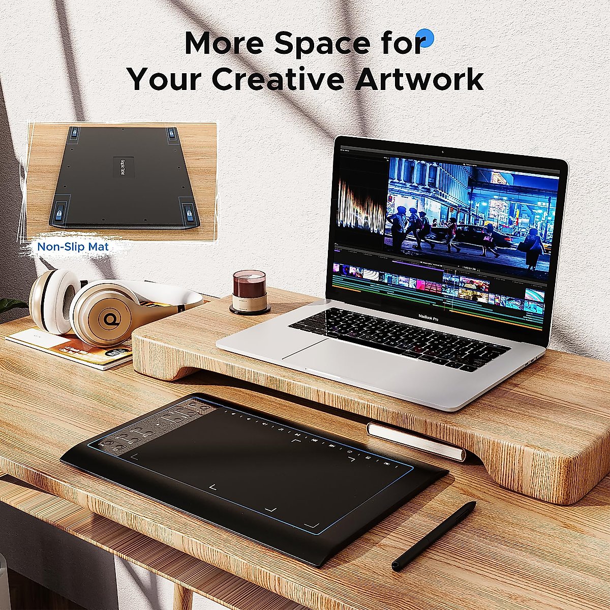 TeinenRon Graphics Drawing Tablet with Stand,10x6 Inch Drawing Tablet with 8192 Level Pen,12 Hot Keys,Digital Drawing Pad Compatible with PC/Mac/Android for Painting,Design&Online Teach