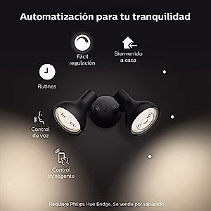 Philips Hue Ludere White Outdoor Security Light, Outdoor Wall Fixture & 2 Hue PAR38 LED Smart Bulbs (Requires Hue Hub, Works with Alexa and More)