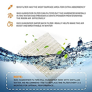 Blutoget 3 Pack 1043 Humidifier Wick Filter Compatible with Essick Air EP9 Series EP9500, EP9700, EP9800, EP9R500, EP9R800 821000 826000 826800 831000 &Bemis Space Saver 800 8000 Series Humidifiers