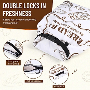 Bread Bags, 2 Packs Bread Bags for Homemade Bread, Reusable Sourdough Storage Bag With Zipper, Large Freezer Container to Keep Bread Fresh (Blue)