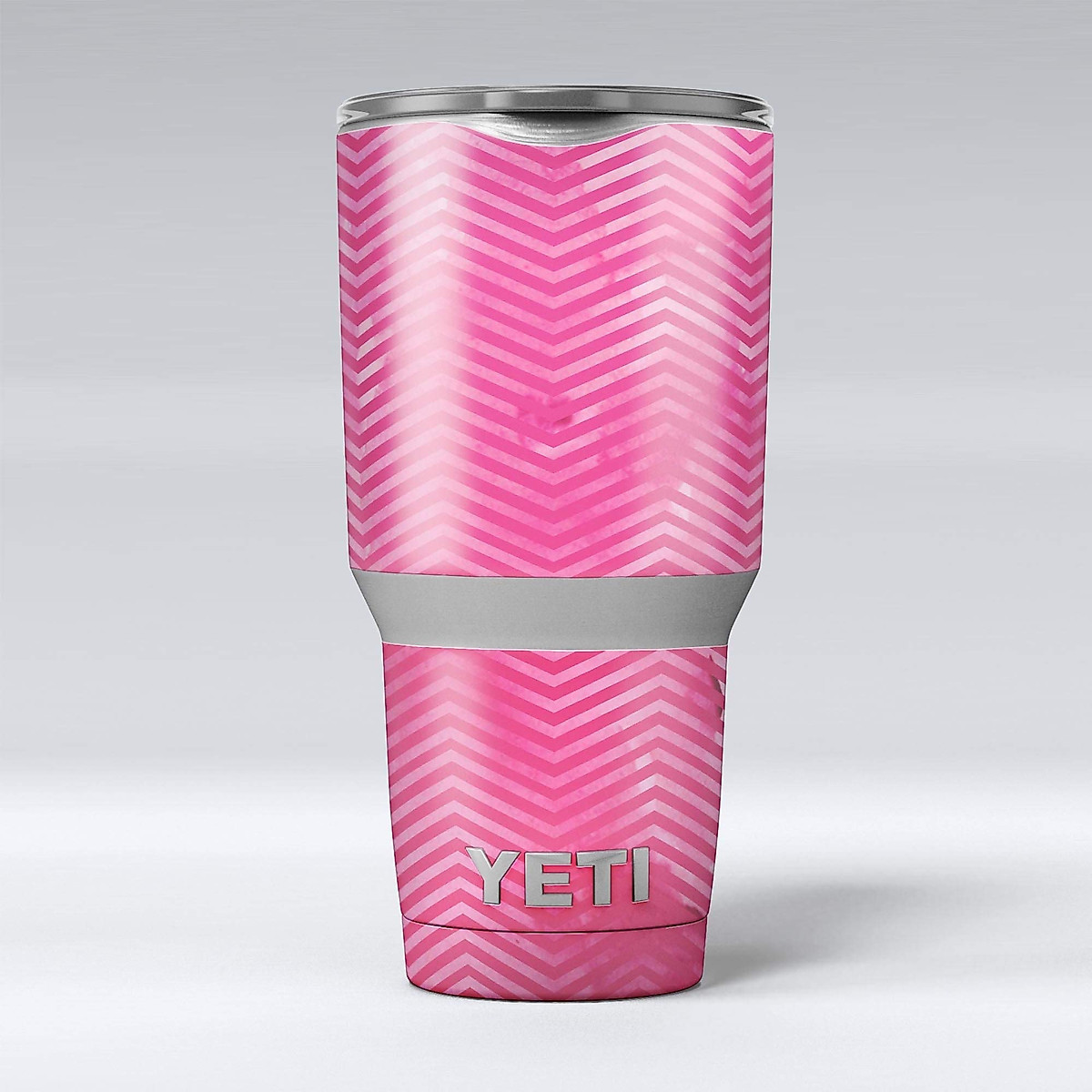 Design Skinz The Vibrant Pink Layers of Chevron - Skin Decal Vinyl Wrap Kit Compatible with The Yeti Rambler Cooler Tumbler Cups