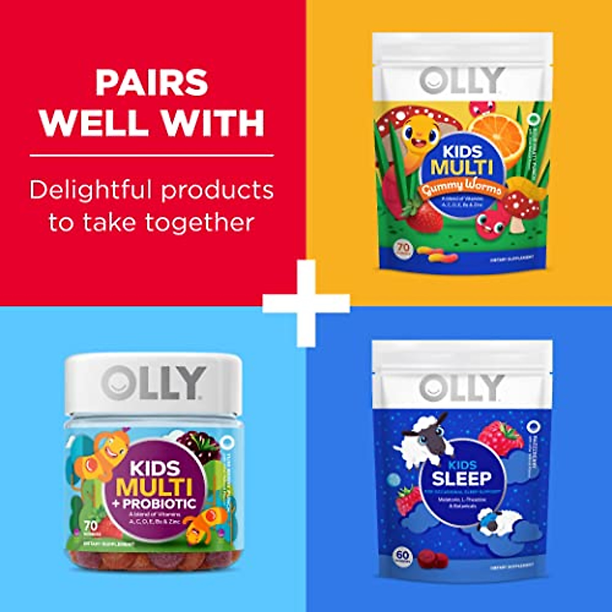 OLLY Kids Immunity Gummy, Immune Support, Wellmune, Elderberry, Vitamin C, Zinc, Chewable Supplement, Cherry - 50 Count