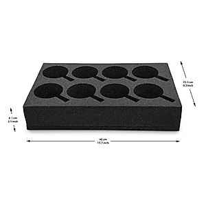 Hawetico Foam Cup Glass Holder - Reinforced Dark Gray Foam Holds 8 Mugs, Sturdy, For Caravans, Camping, Boats, Motorhomes-Complete With Sponge Cup Brush