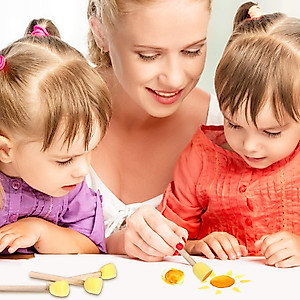 40 Pieces Round Sponge Foam Brush Set Paint Sponge Brush Wooden Handle Foam Brush Sponge Painting Tools for Kids Painting Crafts (0.6 Inch)