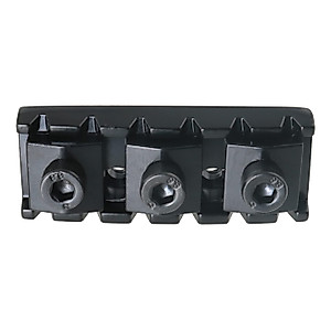 MEETOOT Locking Nut 1Set 43mm Black Guitar Metal String Locking Nut with Mounting Screws and Wrench for Electric Guitar Parts