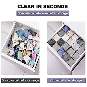 KITment 44Pcs Drawer Dividers with Fixing Buckle, Adjustable Drawer Organizer Storage Separator for Clothes, Cutlery, Socks, Underwear, Makeup, Dresser, Kitchen, Bedroom, Office, Bathroom, 14.5*2.75in