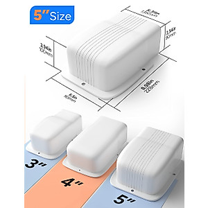 Toutgood 5'' Entry Wall Cover Line Set Cover Kit Accessories for Ductless Air Conditioners and Heat Pumps, PP Decorative Upgraded UV-Proof Strong& Durability