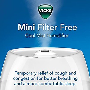 Vicks Mini Filter Free Cool Mist Humidifier, Small Room – Variable Mist Control – Works with Vicks VapoPads