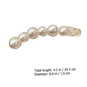 FRCOLOR Banana Clip Ponytail Clip Hair Grip Clips Pearl Hair Clasp Jumbo Hair Clips French Hair Clips Banana Hair Clips Faux Pearls Fishtail Hair Clip Styling Hair Clamps Pearl Hair Clips