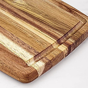 TB Home 8" Acacia Wood Serving & Cutting Board with Juice Groove