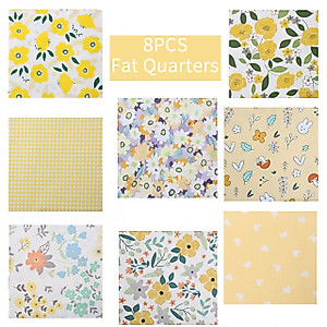 Hanjunzhao Cotton Fat Quarters Fabric Bundles 18 x 22 inch for Sewing Quilting Crafting