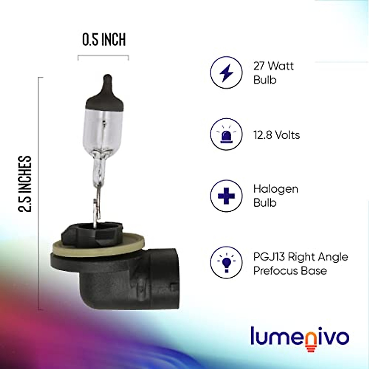 Replacement for Ariens 00432600 Snow Blower by Lumenivo - 27W Miniature Halogen Snow Blower Light Bulb with Plastic Right Angle Prefocus Base - Clear - 12.8V - 1 Pack