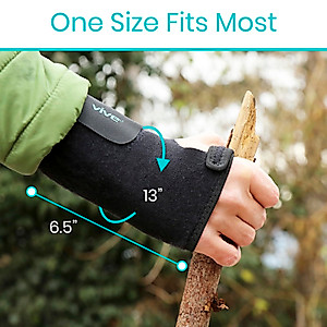 Vive Wrist Brace - Carpal Tunnel Hand Compression Support Wrap for Men, Women, Tendinitis, Bowling, Sports Injuries Pain Relief - Removable Splint - Universal Ergonomic Fit (Black, Right)