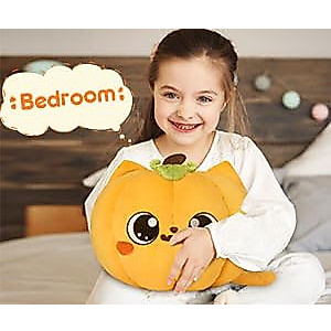 Officygnet Cute Plush Pillow, Soft Stuffed Animal Plush Toys, Kawaii Pumpkin Cat Plushies Pillow Dolls for Kids Adult, Ideal Christmas Birthday Gift for Girls Boys Girlfriend